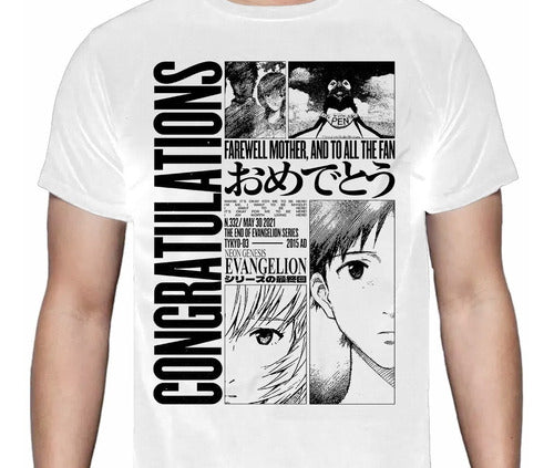 Evangelion - Shinji Congratulations Collage - Polera – Cyco Records